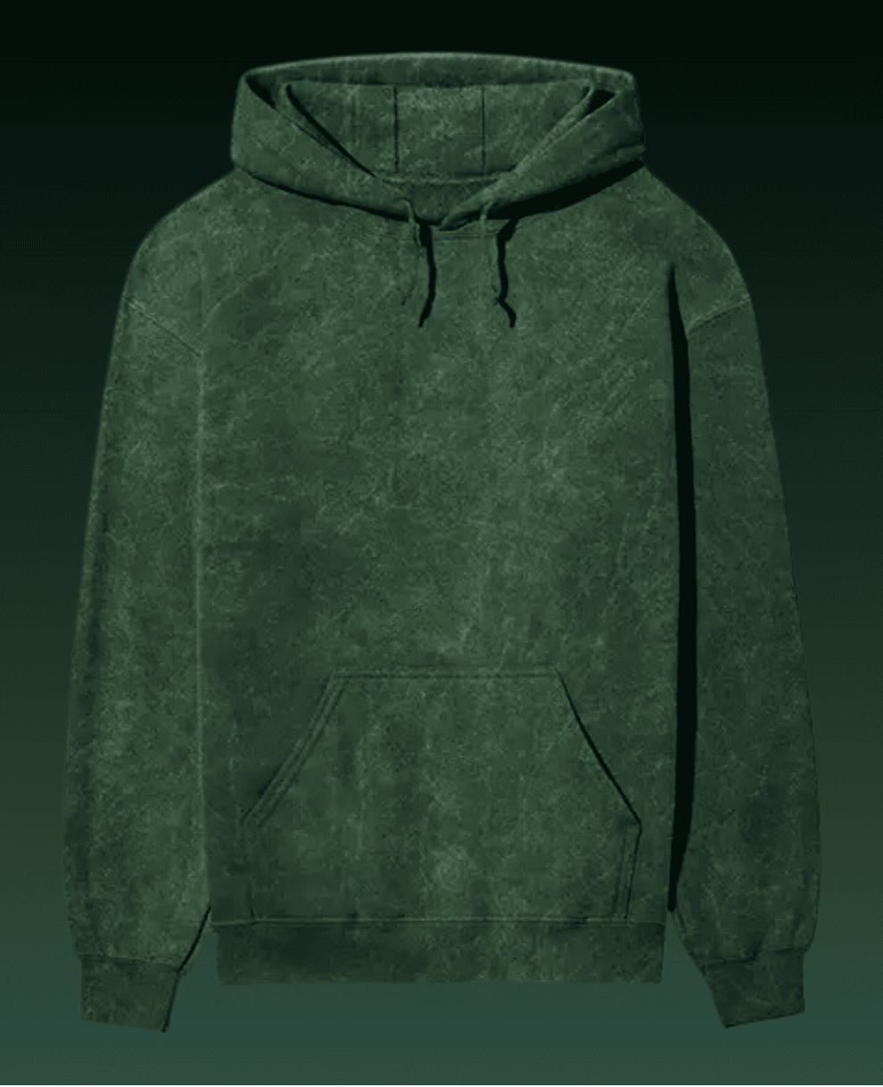 Bottle green Acid Wash Hoodie – TORCC