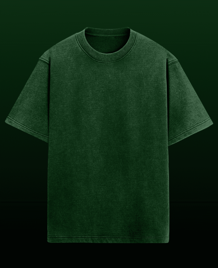 Dark Green Acid Wash Oversized T-shirt | Drop Shoulder T-shirt – TORCC